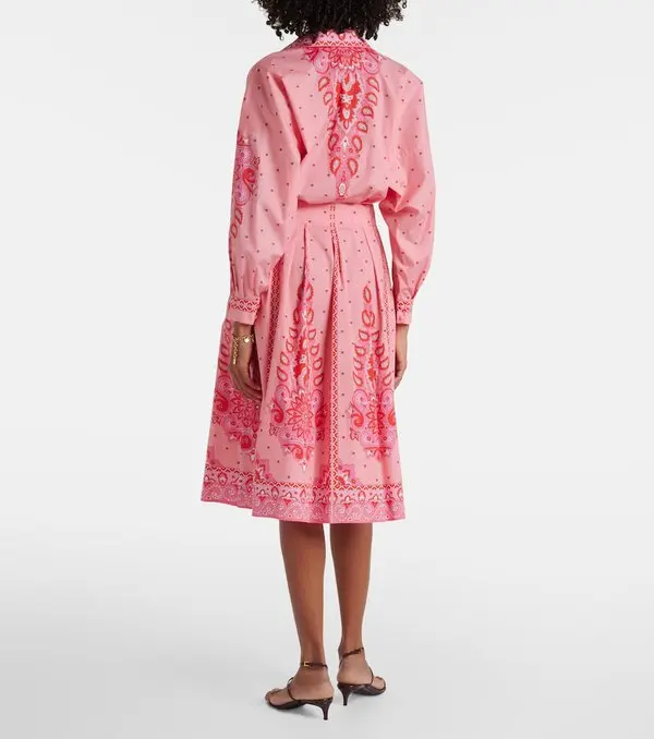 Etro Printed Cotton-blend Midi Shirt Dress - Multicoloured