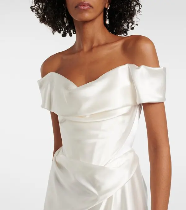 VIVIENNE WESTWOOD Mabel Silk Satin Bustier Gown - White