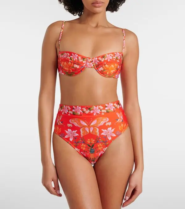 Farm Rio Printed High-rise Bikini Bottom
