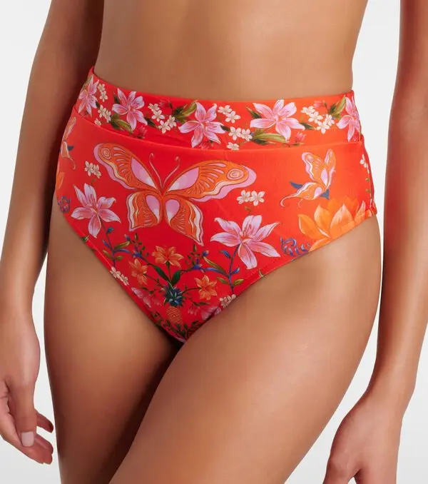 Farm Rio Printed High-rise Bikini Bottom