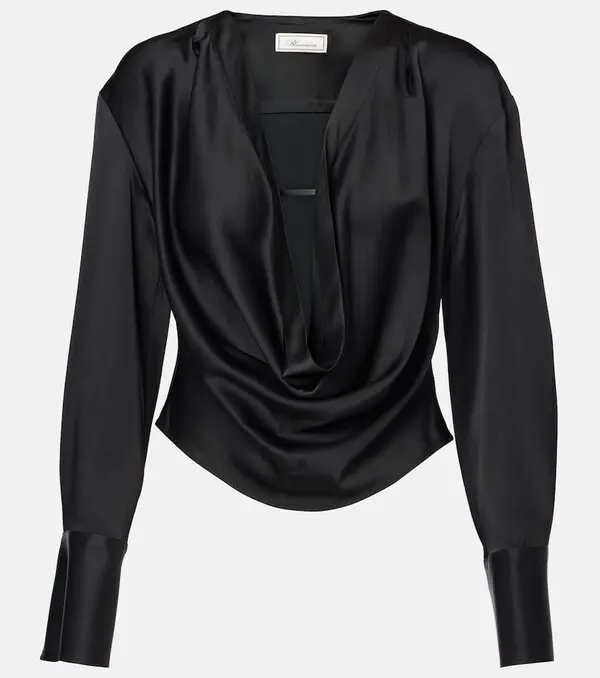Blumarine Envers Draped Satin Top