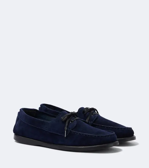 SAMAN AMEL City Moc Suede Boat Shoes - Blue