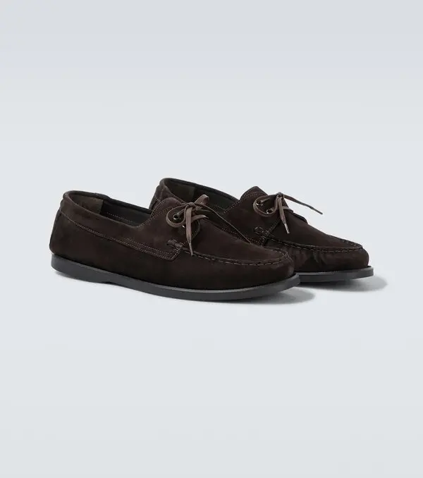 SAMAN AMEL City Moc Suede Boat Shoes - Brown