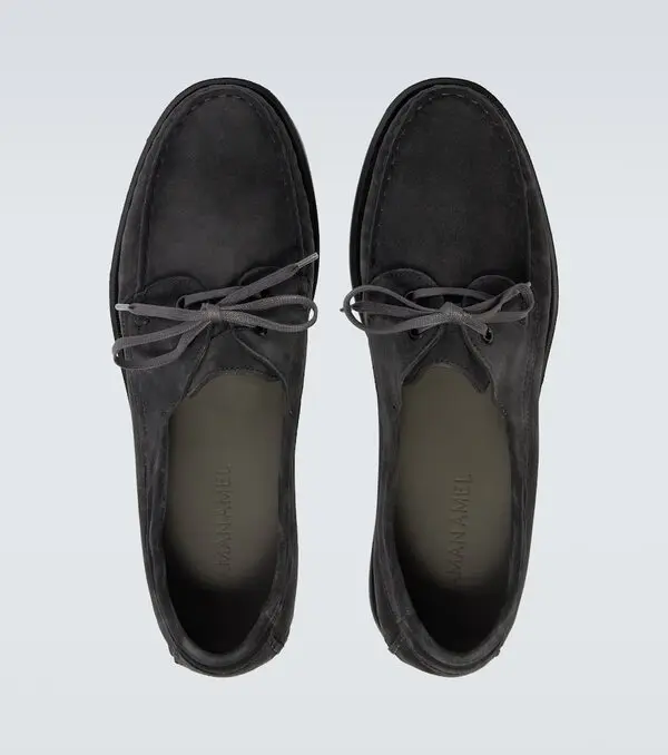 SAMAN AMEL City Moc Suede Boat Shoes - Grey