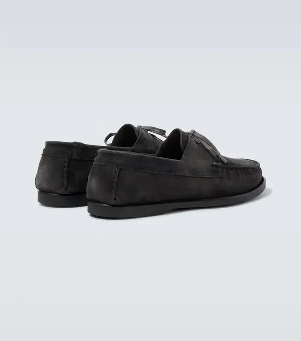SAMAN AMEL City Moc Suede Boat Shoes - Grey