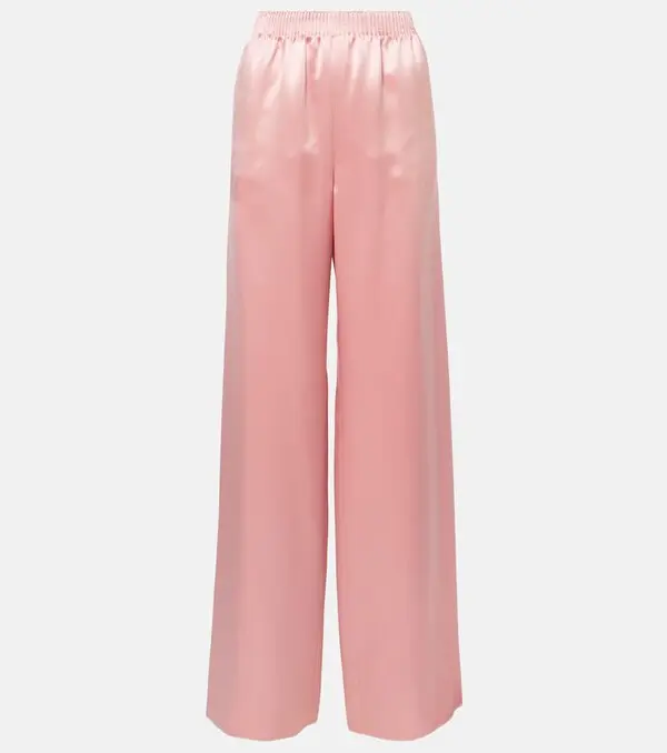 Valentino Garavani Silk Duchess Satin Wide-leg Pants