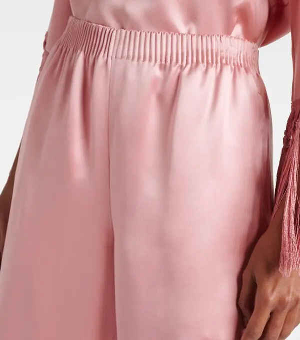 Valentino Garavani Silk Duchess Satin Wide-leg Pants