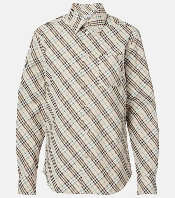 Burberry Check Cotton Shirt - Beige