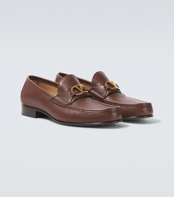 Valentino Garavani Vlogo Signature Leather Loafers