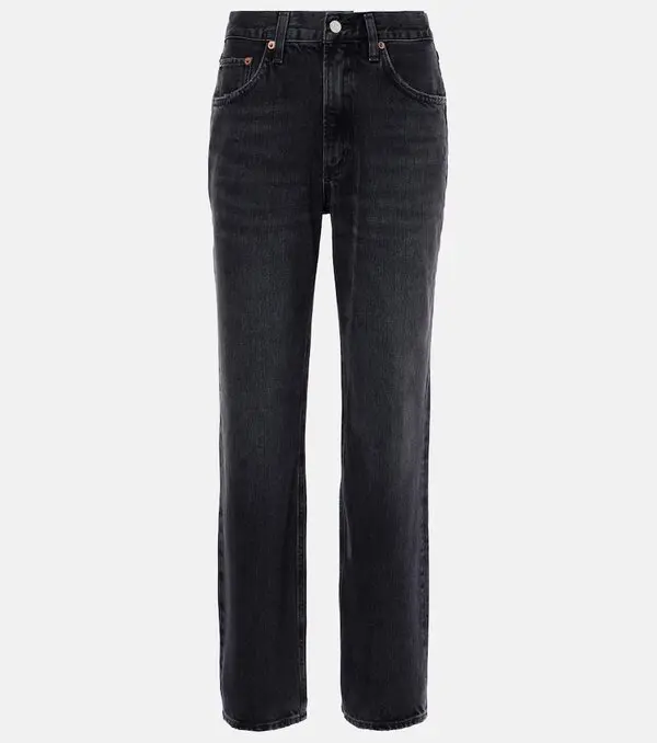AGOLDE Valen Mid-rise Straight Jeans - Black
