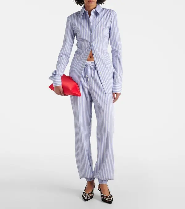 Attico Striped Cotton Pajama Pants