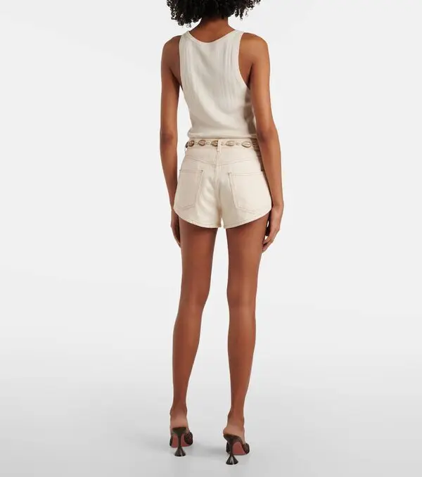 Alanui Ocean Dream Denim Shorts - White