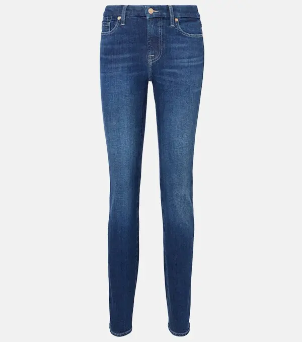 7 For All Mankind Kimmie High-rise Straight Jeans - Blue