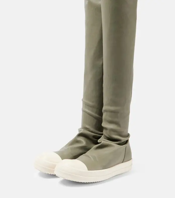 Rick Owens Stockings Over-the-knee Leather Sneakers - Green