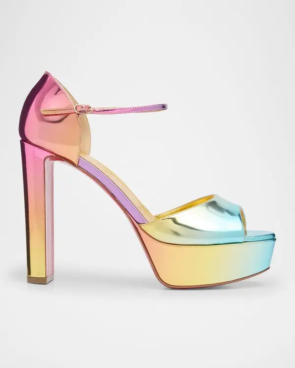 Christian Louboutin Sandaloo Platform Sandals Multi/Gold