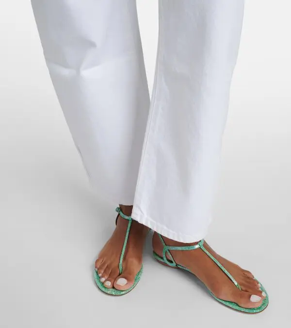 AQUAZZURA Almost Bare Leather Thong Sandals