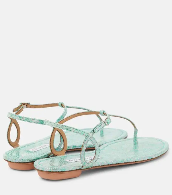 AQUAZZURA Almost Bare Leather Thong Sandals