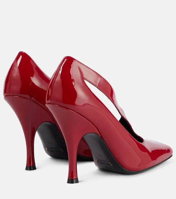 Khaite Eva 100 Cutout Patent Leather Pumps - Red