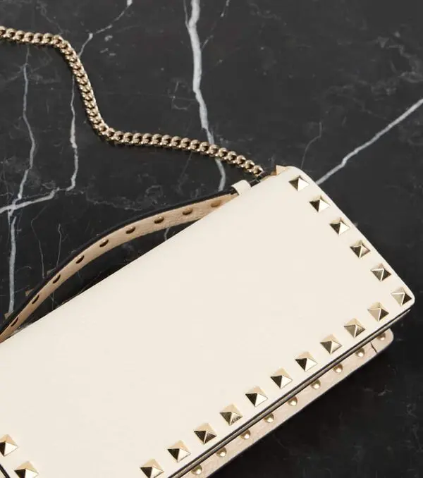 Valentino Garavani Rockstud Leather Wallet On Chain