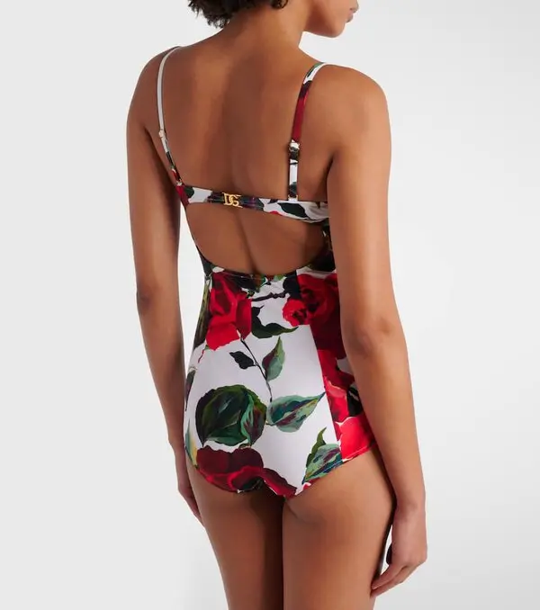 Dolce & Gabbana Floral Print One Piece Swimsuit