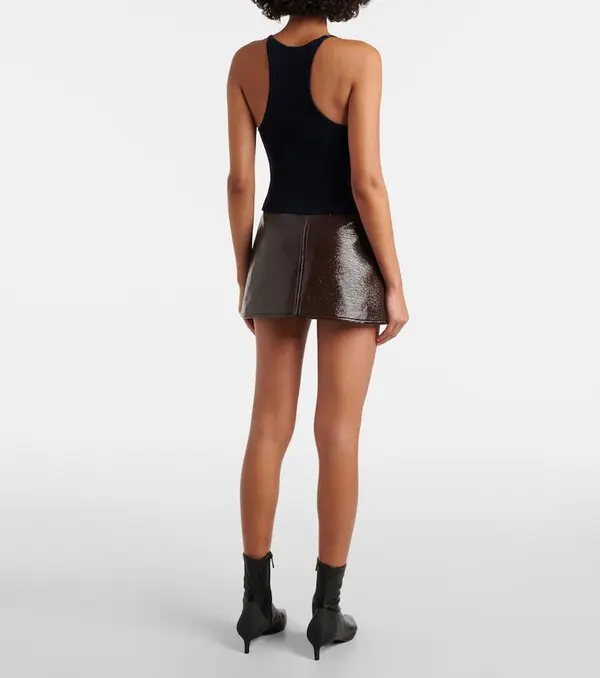 COURREGES Logo Ribbed-knit Tank Top