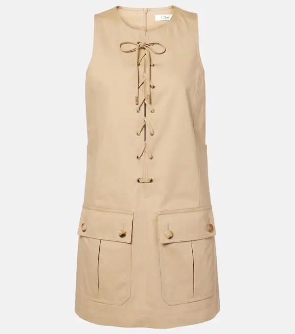 Chloé Cotton Satin Mini Dress