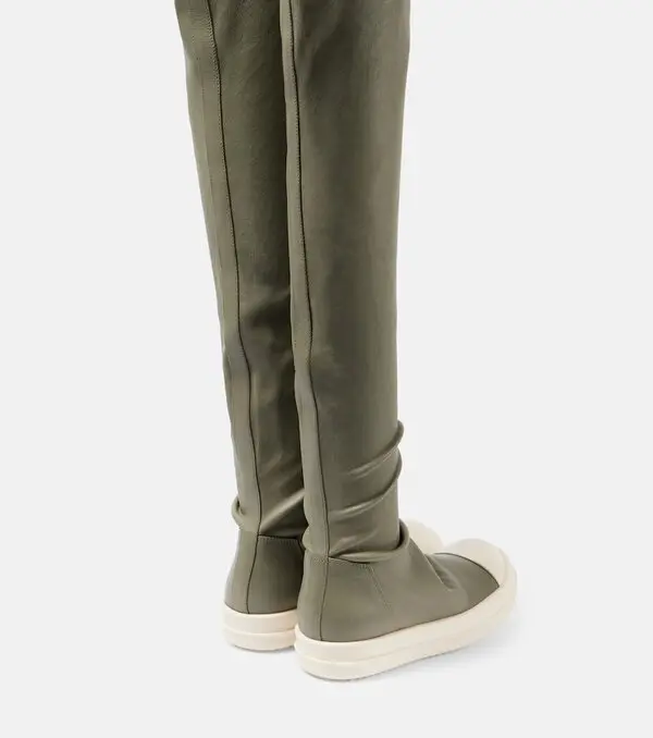 Rick Owens Over-the-knee Leather Sneakers - Green