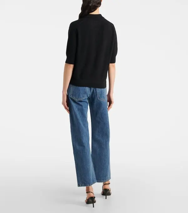Khaite Cashmere-blend Polo Sweater