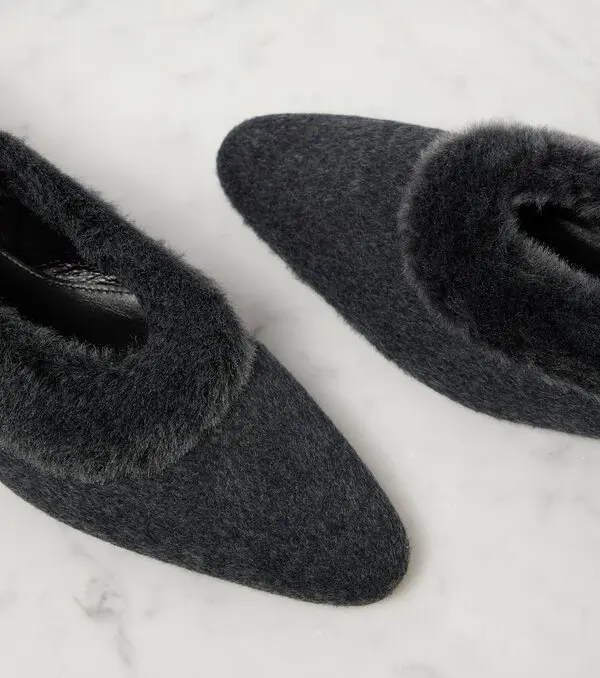 TOTEME Shearling-lined Ballet Flats