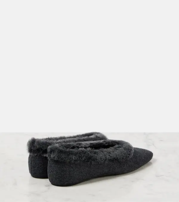 TOTEME Shearling-lined Ballet Flats