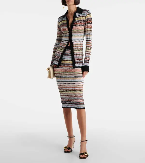 Missoni Striped Cotton-blend Midi Skirt