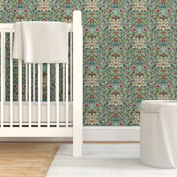 Spoonflower Asian Floral Chinese Scroll Regal Vine Traditional Wallpaper