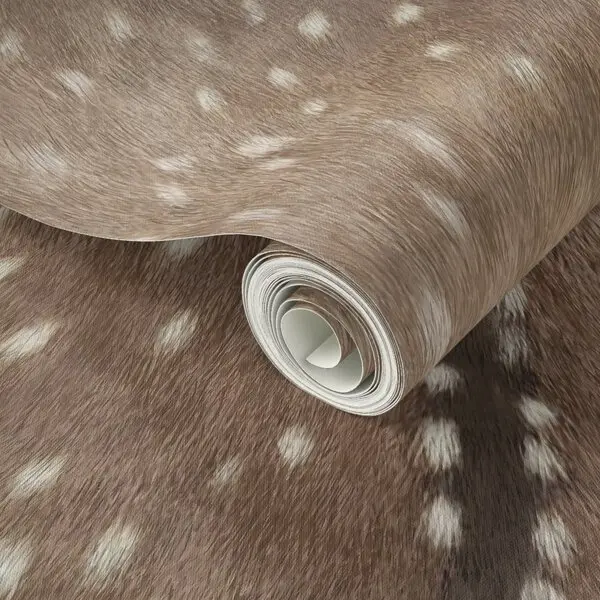 Spoonflower Deer Hide Taupe Tribal Skin Animal Custom Removable Wallpaper - Brown