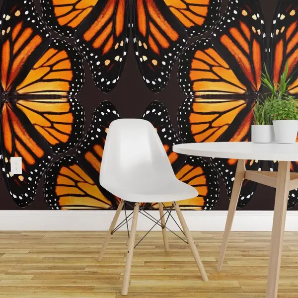 Spoonflower Monarch Butterfly Wing Large Custom Removable Wallpaper