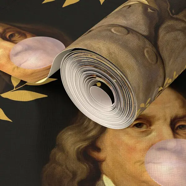 Spoonflower Benjamin Franklin President Historical Whimsical Custom Pre-pasted Wallpaper