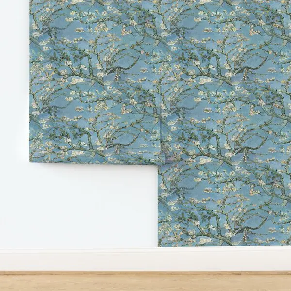 Spoonflower Vintage Almond Tree Blossom Trees Branches Floral Custom Removable Wallpaper