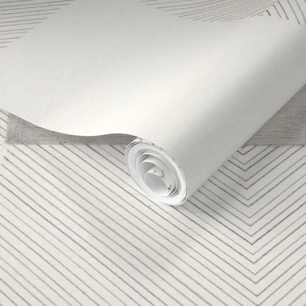 Spoonflower Buffalo Check Plaid Lodge Camping Pencil Drawing Custom Removable Wallpaper - Beige,white