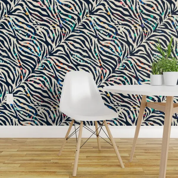 Spoonflower Abstract Animal Print Modern Kitsch Safari Custom Pre-pasted Wallpaper