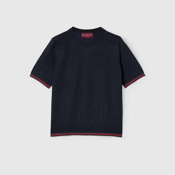 Gucci Cashmere Silk Knit Top - Blue