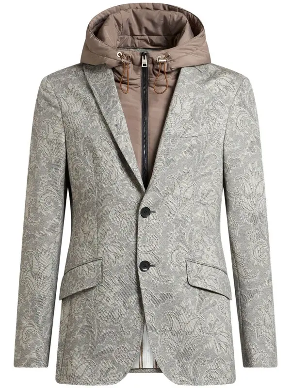 Etro Floral Print Blazer With Vest Insert