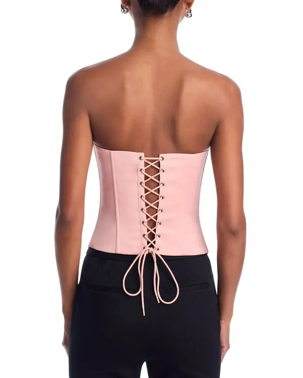 GUIZIO Satin Corset Top - Light Pink