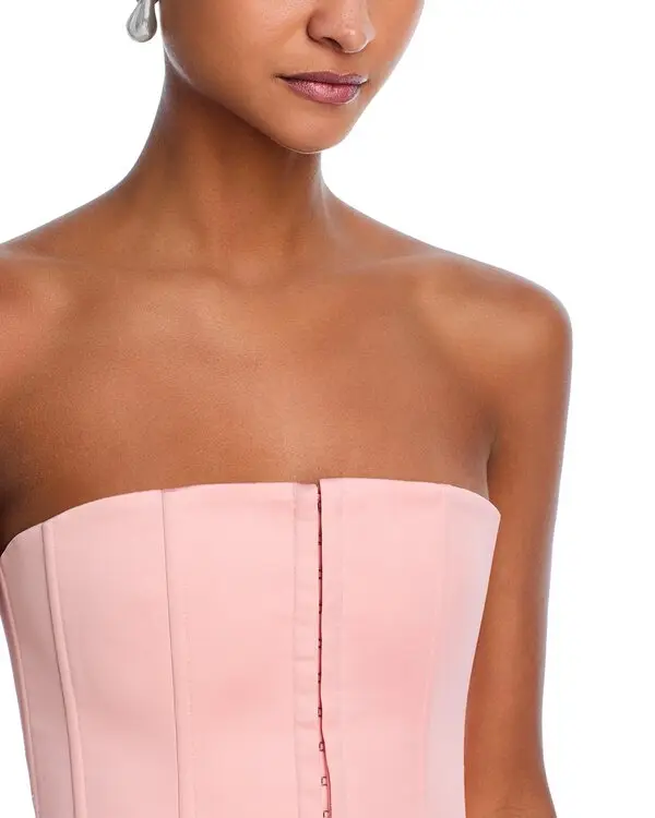 GUIZIO Satin Corset Top - Light Pink
