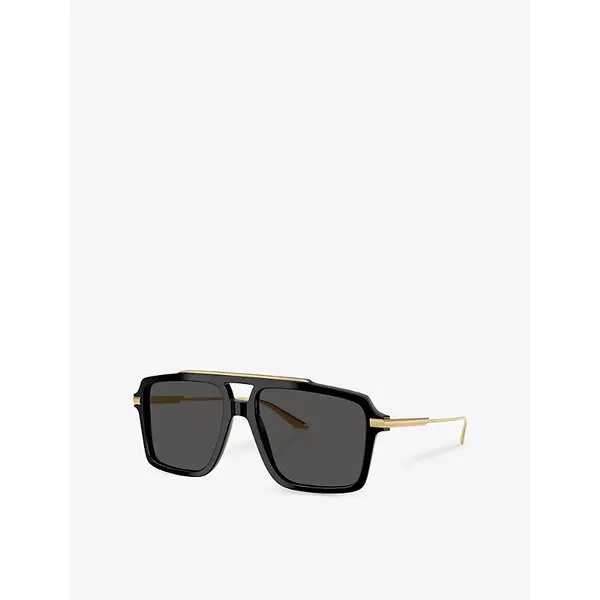 Dolce & Gabbana Dg4477 Pilot-frame Sunglasses - Black