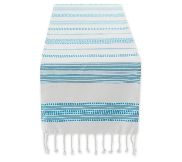 DESIGN IMPORTS Surfrider Stripe Fouta Table Run Ner - One-color