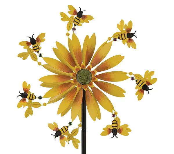 REGAL ART & GIFT 26' Wind Spinner Stake Bee - One-color
