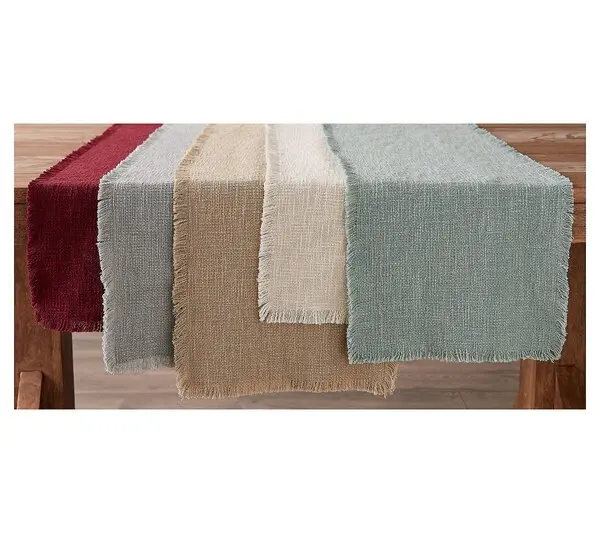 DESIGN IMPORTS Basket Fringe Table Runner