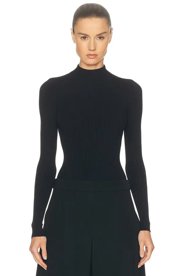 Alaïa Long Sleeve Bodysuit - Noir Alaia