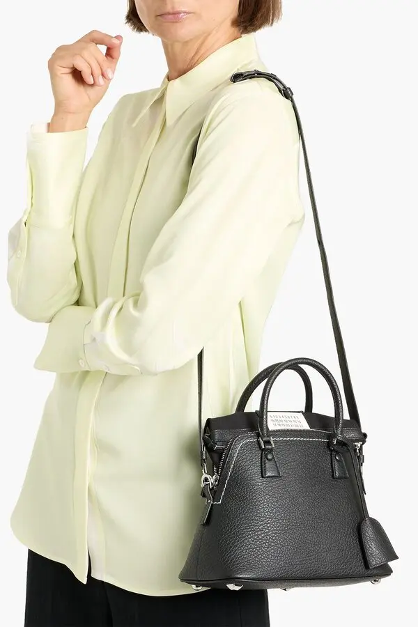 MAISON MARGIELA 5ac Pebble Leather Tote - Black