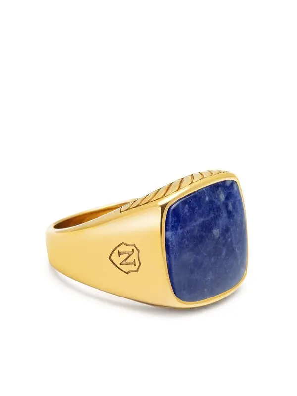 NIALAYA JEWELRY Dumortierite Signet Ring - Gold