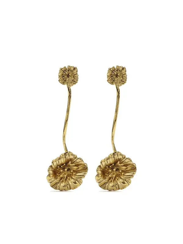 GOOSSENS Fleur De Pavot Pendant Earrings - Gold
